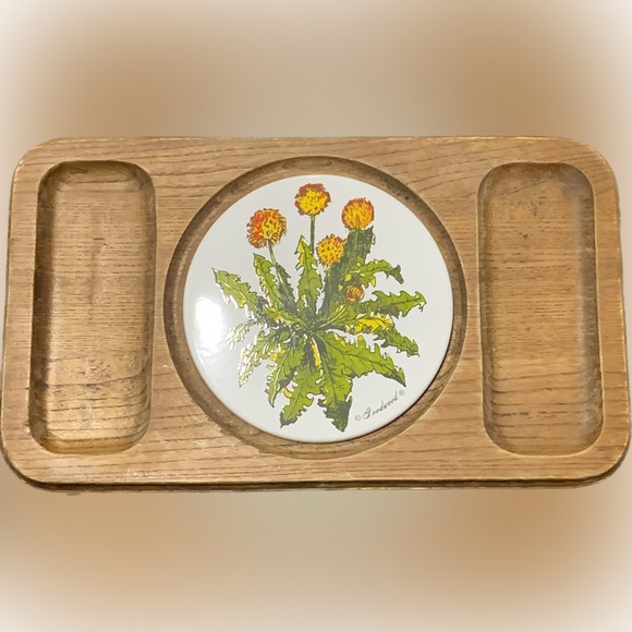 Goodwood | Dining | Vintage Mcm Goodwood Wooden Serving Tray Ceramic ...